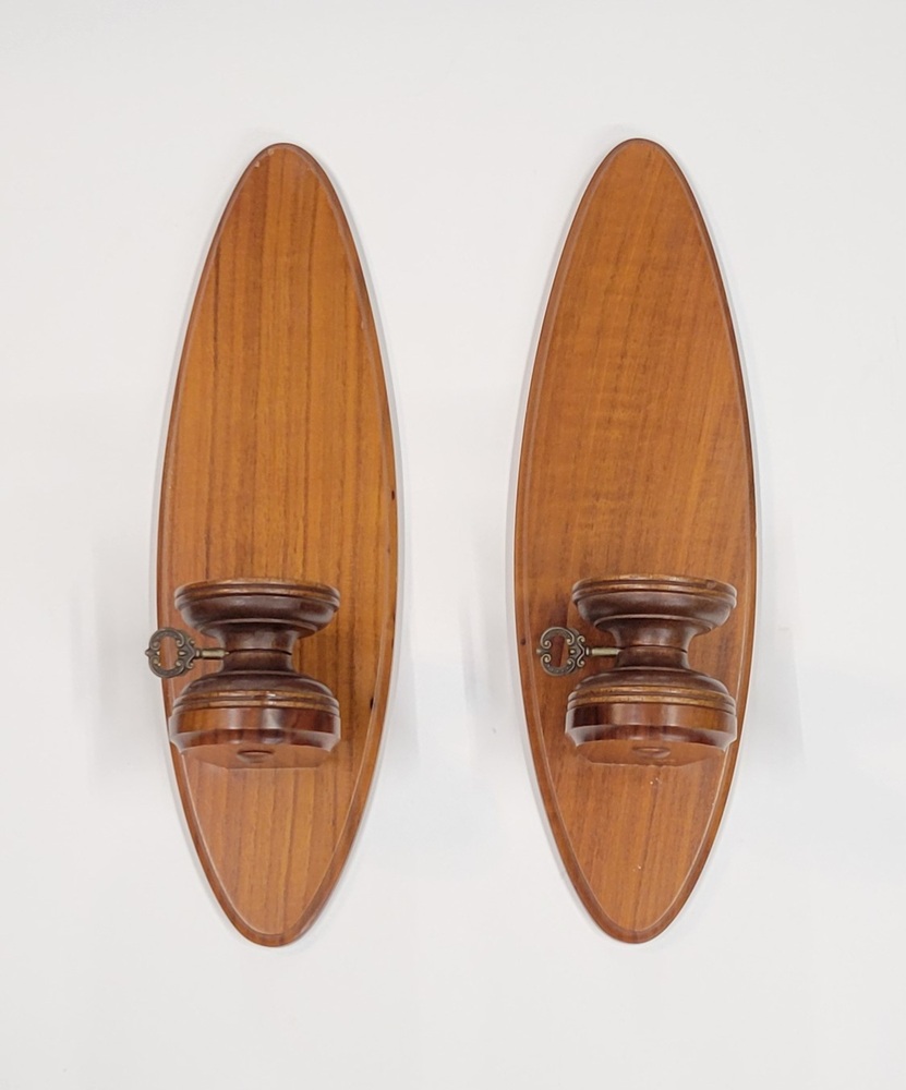 Vintage Walter Coulter Rustic Colonial wood Wall Taper Candle holder ...