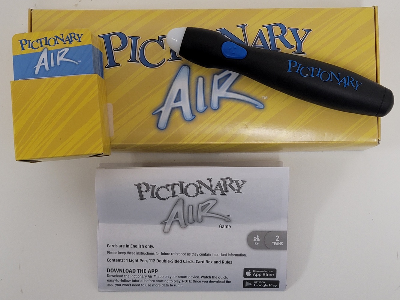 Pictionary Air Drawing Family Game + Light-up Pen and Clue Cards ...