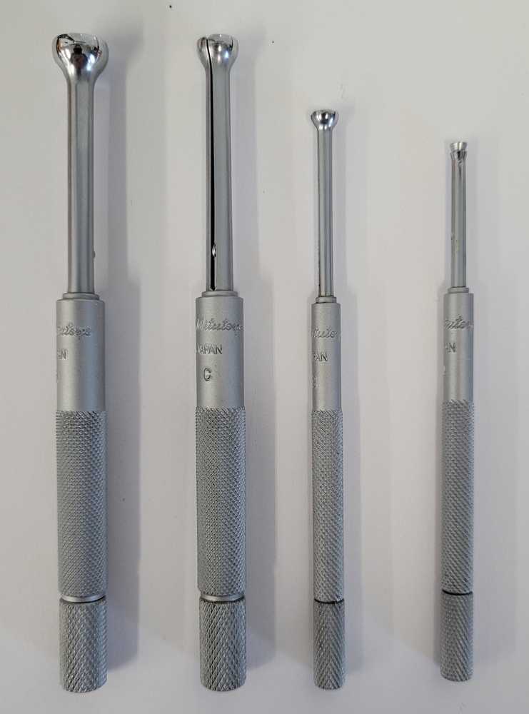 Mitutoyo 154-901 1/8" to 1/2" 4 Piece Small Hole Gage Set | Avenue Shop ...