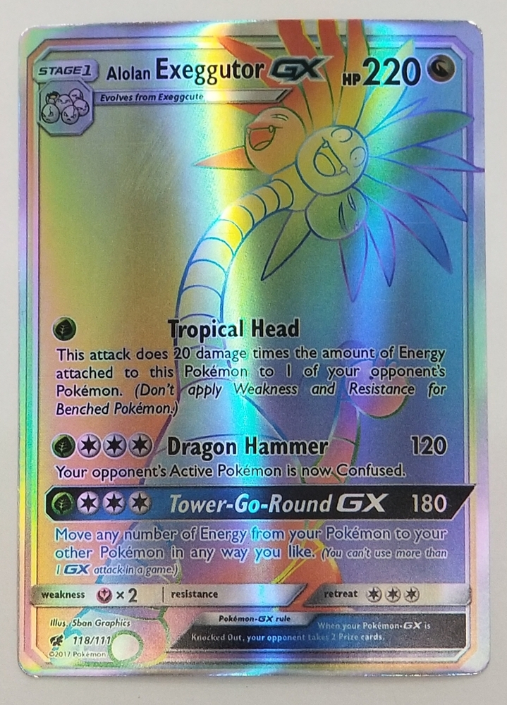ALOLAN EXEGGUTOR GX - 118/111 - SUPER RARE (NOT TEXTURED - FAN ART ...