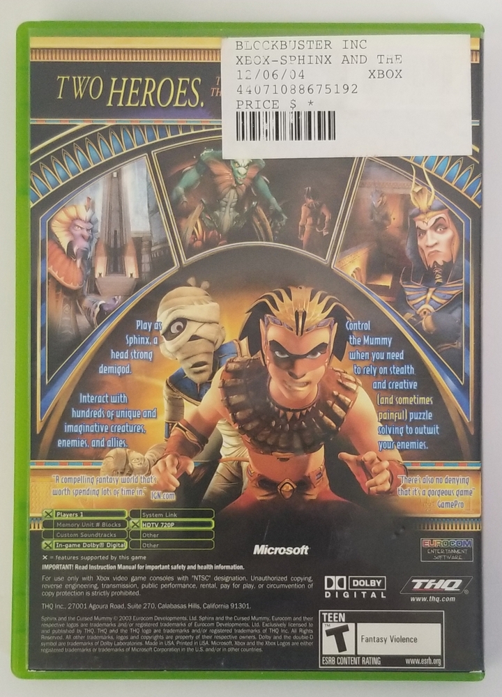 SPHINX AND THE CURSED MUMMY **XBOX** | Avenue Shop Swap & Sell