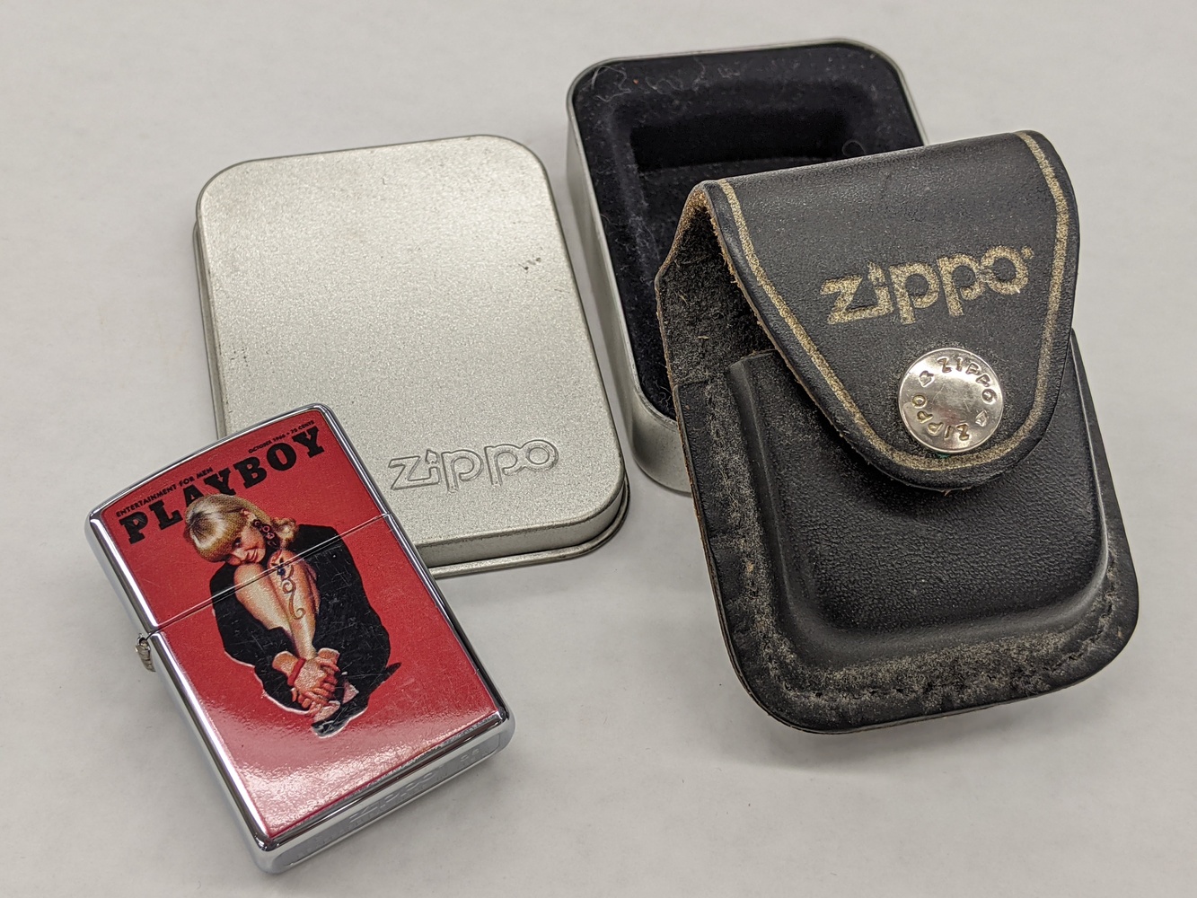 ZIPPO PLAYBOY Playmate Cover October 1966 Lighter w/leather holster | Avenue Shop Swap & Sell