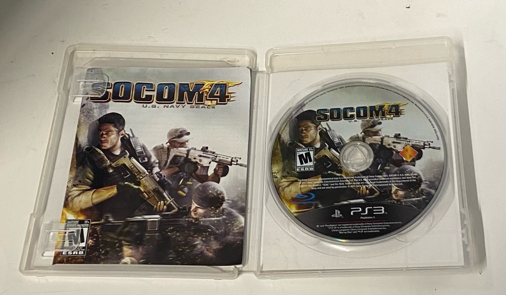 Socom 4 U.S. Navy Seals **PLAYSTATION 3** In Case w/ Booklet & PSMove ...