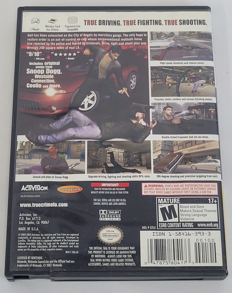 TRUE CRIME: STREETS OF L.A PLAYER'S CHOICE FOR NINTENDO GAMECUBE ...