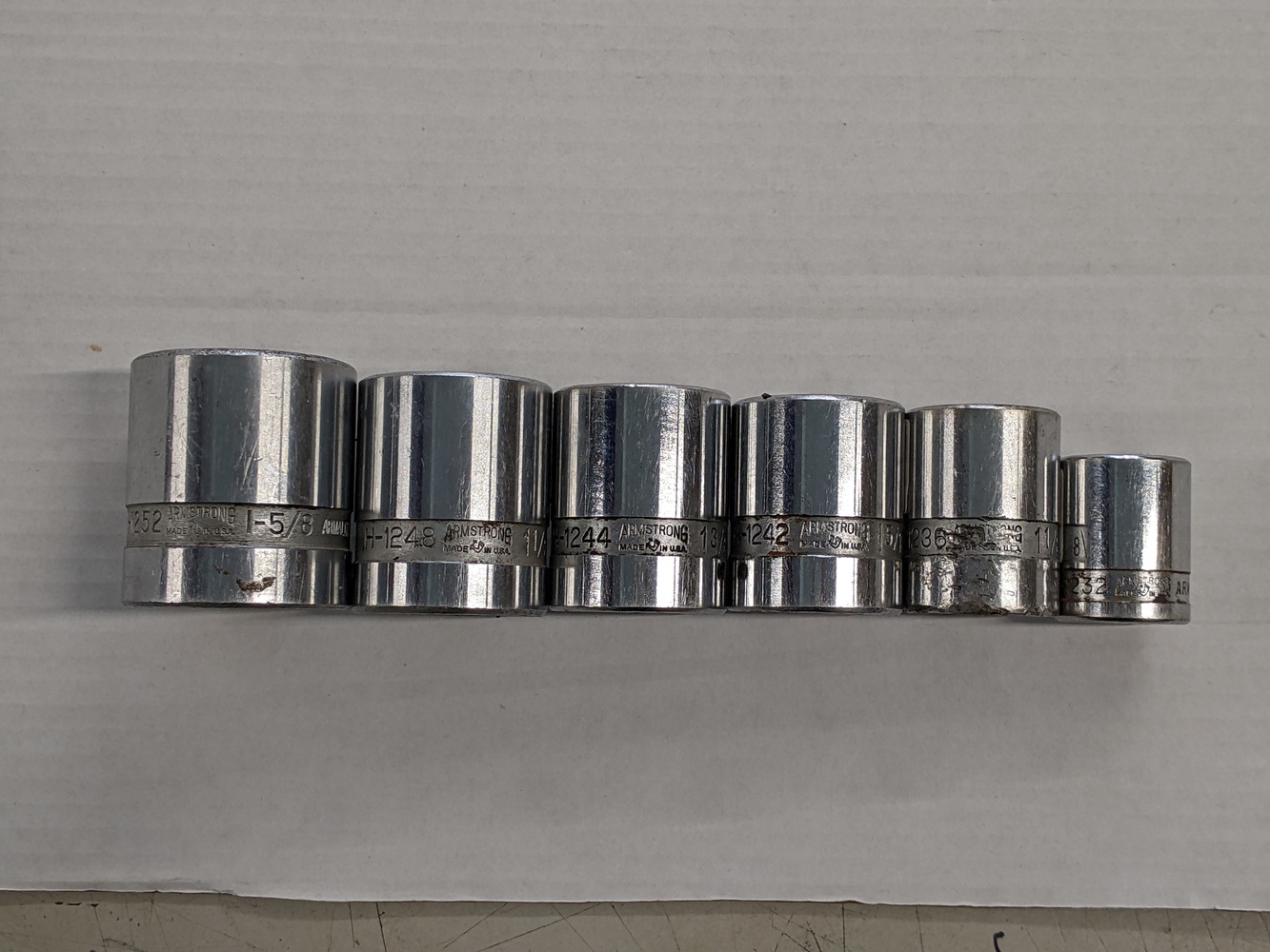 Armstrong ARMALOY set of 6 sockets 1 1/8 5/16 3/8 1/2 5/8 | Avenue Shop ...
