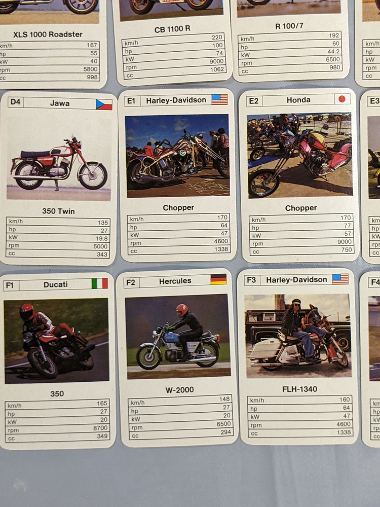 Vintage Motorcycles Maxi Mini Trump Game Card Game, West Germany ...