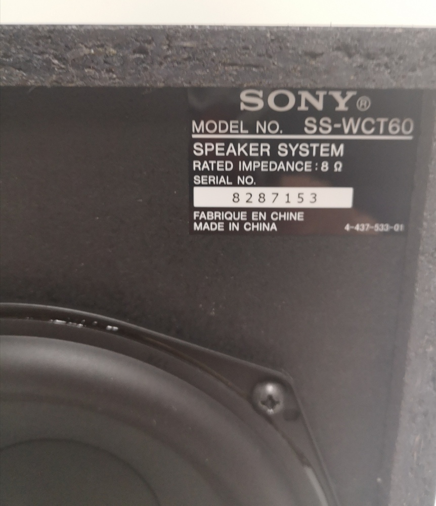 Sony Sound Bar And 60 Watt SubWoofer With Remote And Power Plug ...