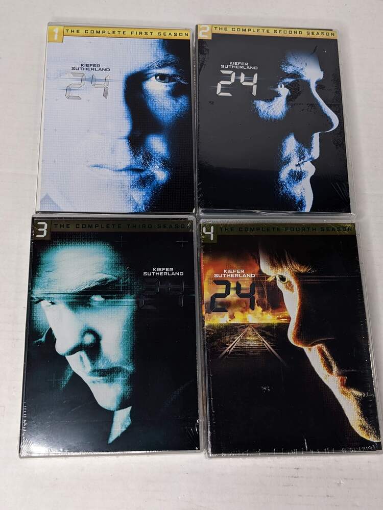 24 THE SERIES Season 1 2 3 4 DVD Lot Kiefer Sutherland _ Factory Sealed ...