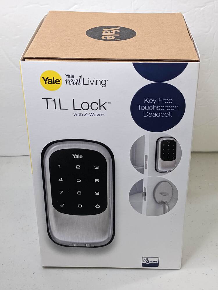 Yale Key-Free Electronic Touchscreen Lock, T1L Deadbolt Satin Nickel ...