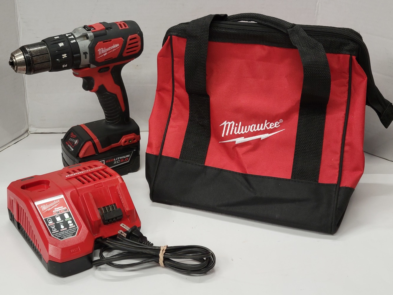 Milwaukee M18 18V Cordless Compact 1/2" Hammer Drill, (1) 5.0 Battery ...