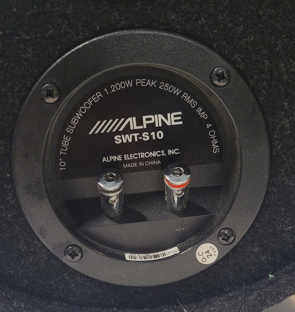 Alpine SWT-S10 250W RMS Single 10" Vented Subwoofer Tube Enclosure ...