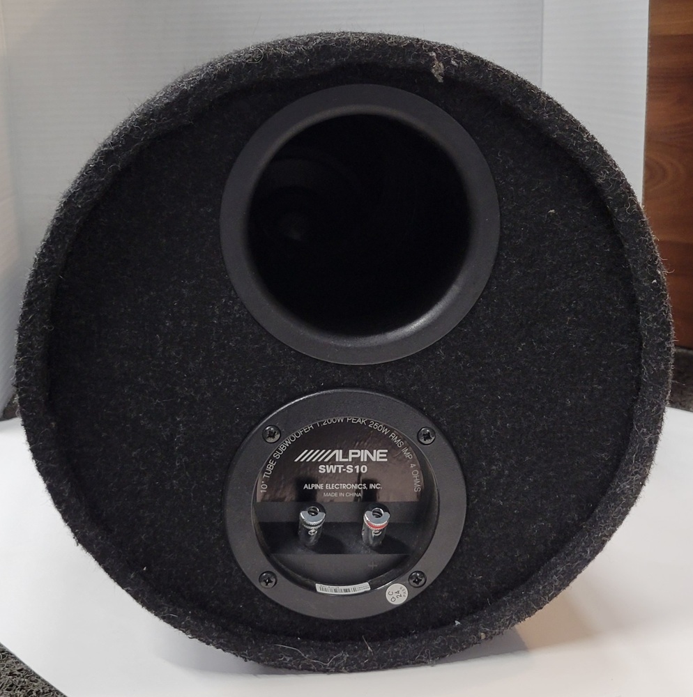 Alpine SWT-S10 250W RMS Single 10" Vented Subwoofer Tube Enclosure ...