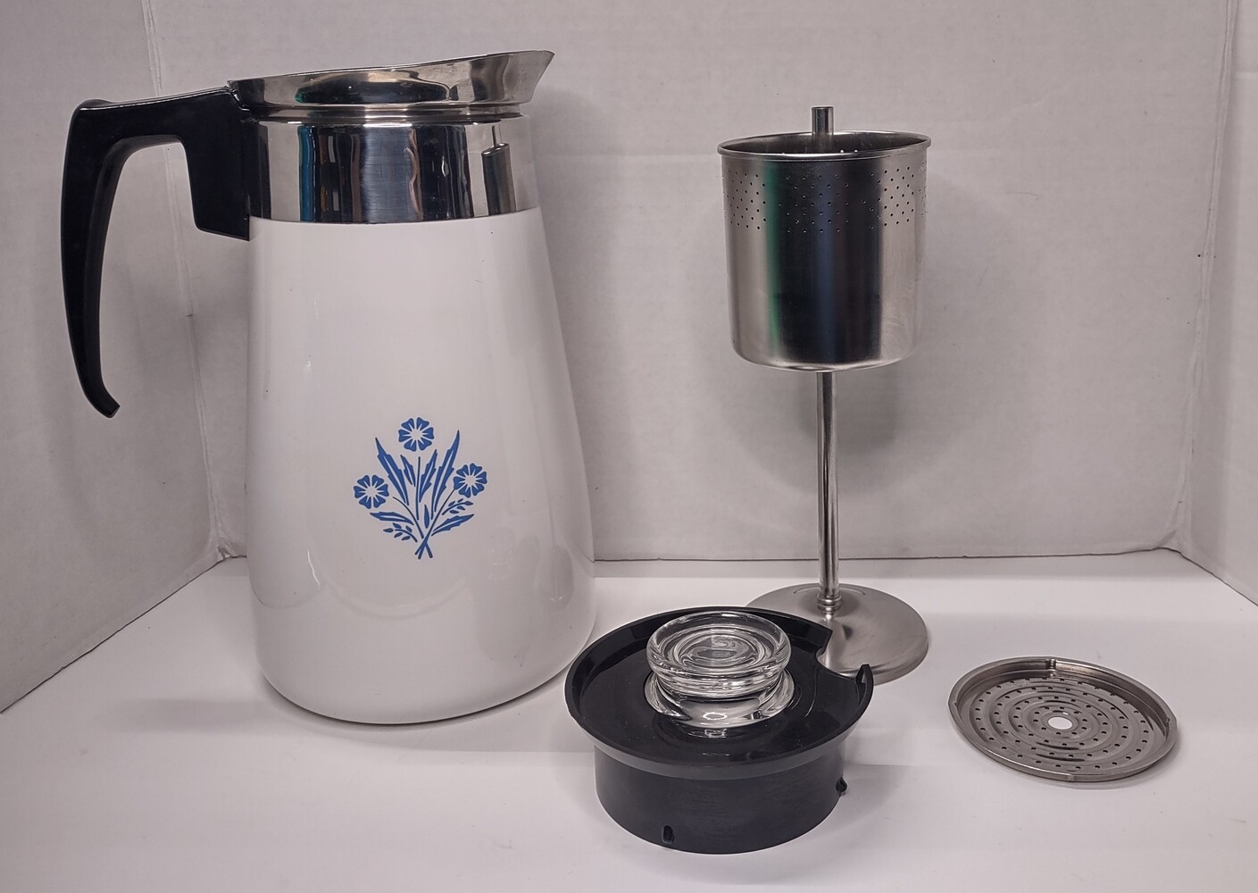 Vintage Blue Cornflower Corning Ware 9-Cup Coffee Percolator With Lid ...