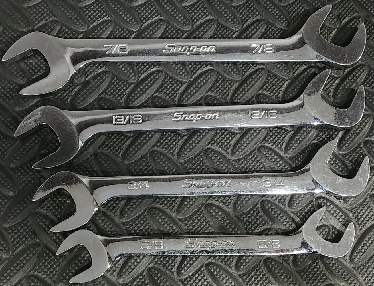 SNAP-ON Four-Way Angle Head Open-End 4pc Wrench Set 5/8in-7/8in ...