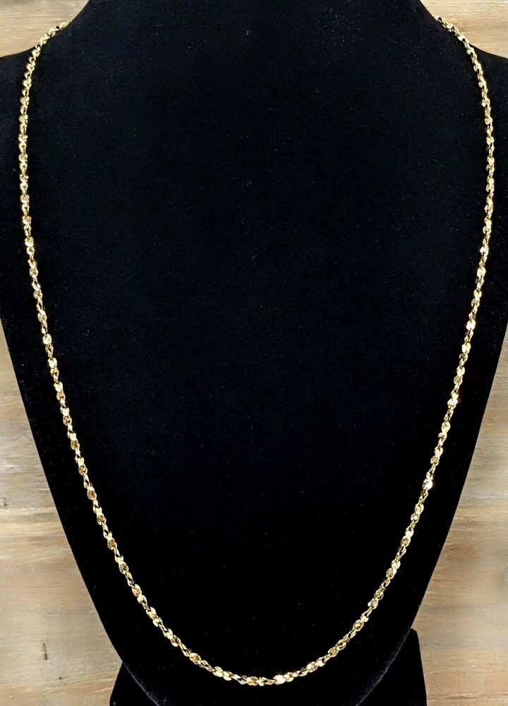 10 Karat Yellow Gold Tinsel Twist Chain - 24 Inches | Avenue Shop Swap ...