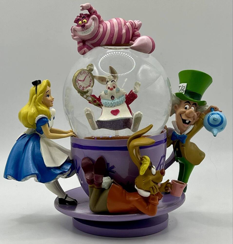 Disney Parks Alice In Wonderland Spinning Tea Cup Snow Globe RARE ...