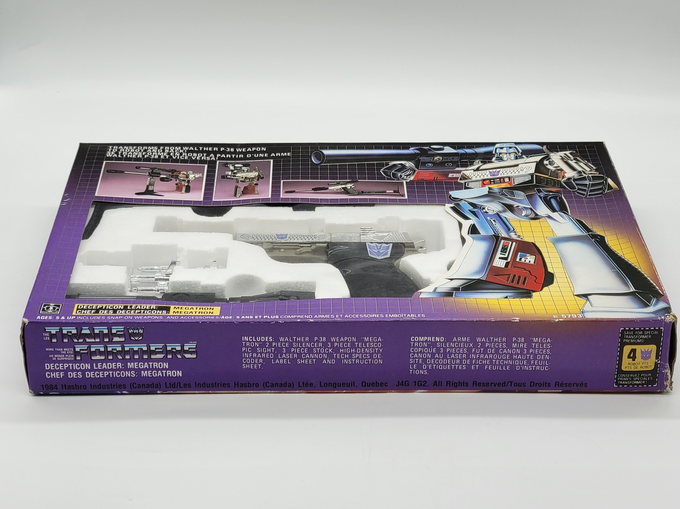Vintage G1 1984 Transformers Decepticon Leader Megatron w/ Box Almost ...