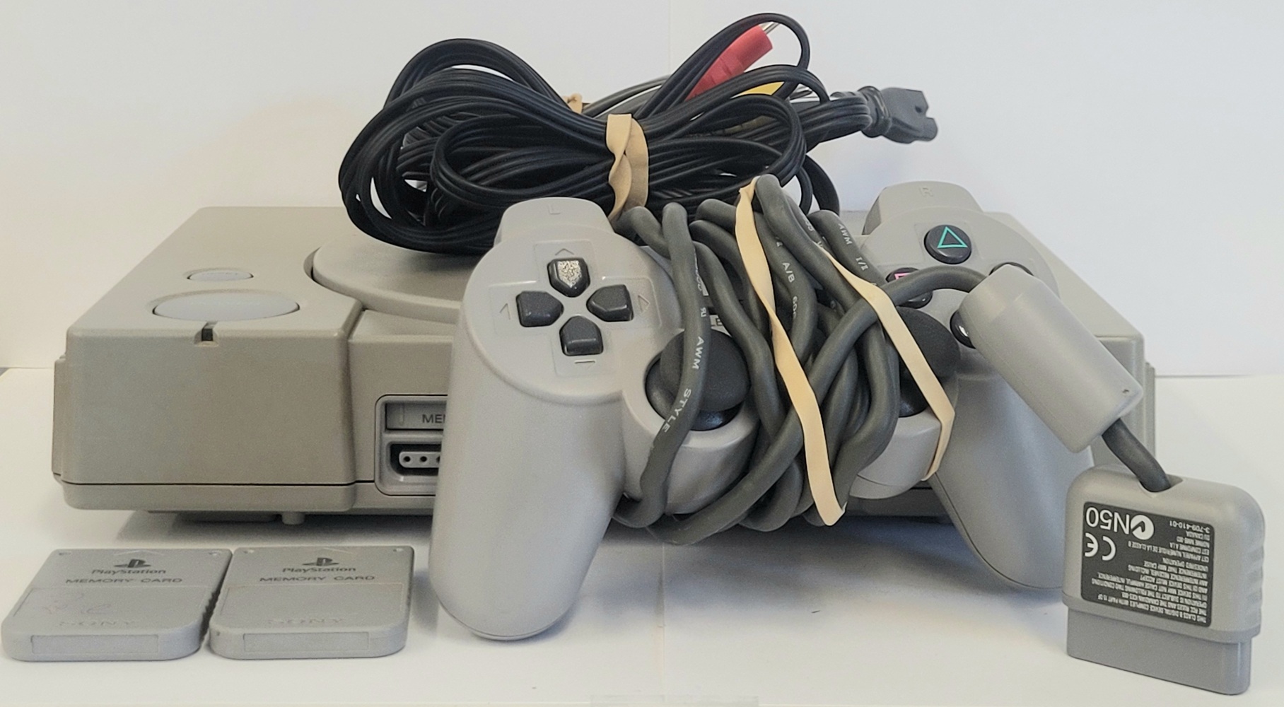 Playstation One (PS1) Console with Controller and 2 Memory Cards ...