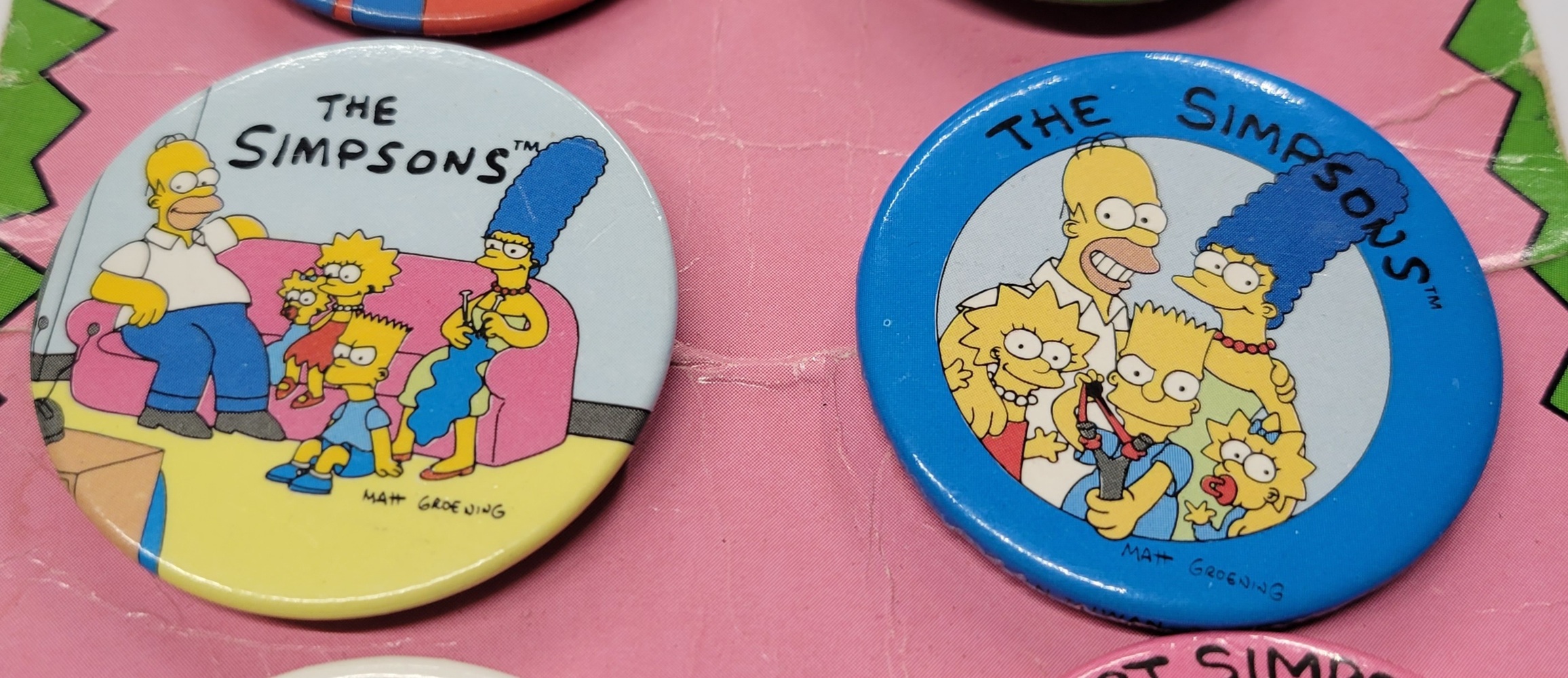 Vintage Button-Up The Simpsons Button Collection On Original Card 1990 ...