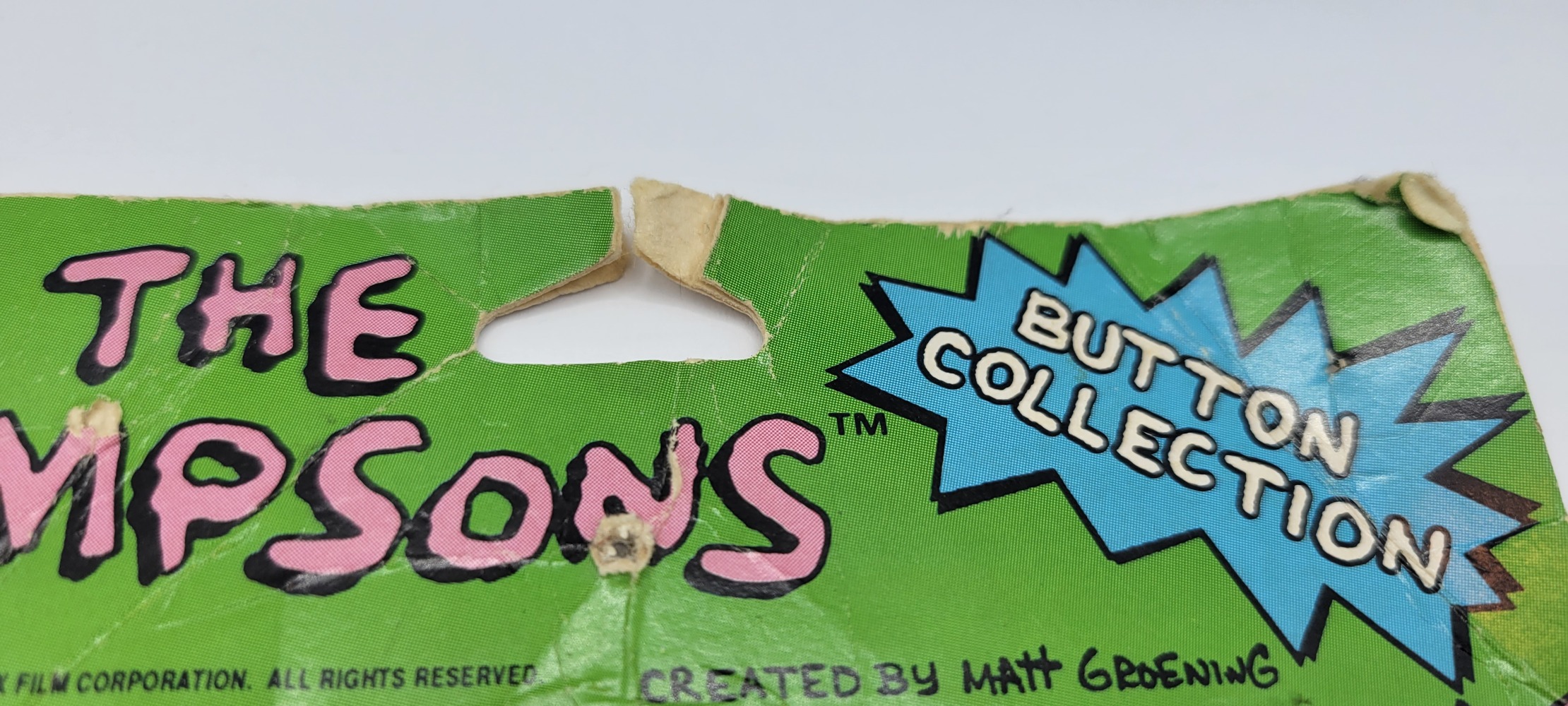 Vintage Button-Up The Simpsons Button Collection On Original Card 1990 ...