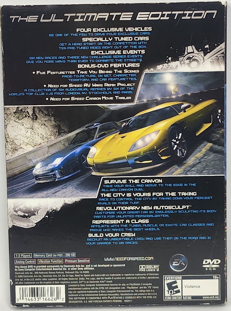 EA Games Playstation 2 PS2 Need For Speed Carbon Collector's Edition ...