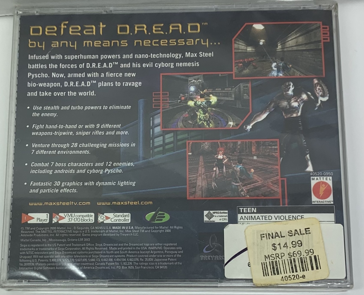Sega Dreamcast Max Steel IN FACTORY PACKAGING | Avenue Shop Swap & Sell