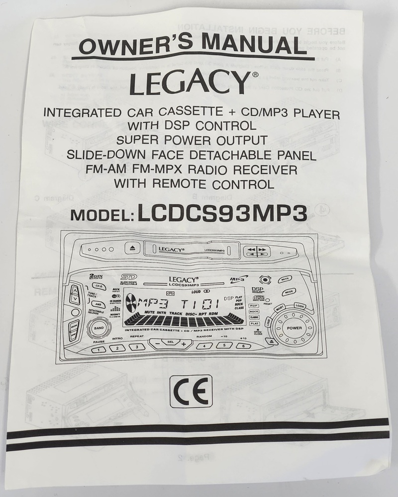 Legacy Car Radio CD MP3 Cassette Deck Head Unit | Avenue Shop Swap & Sell