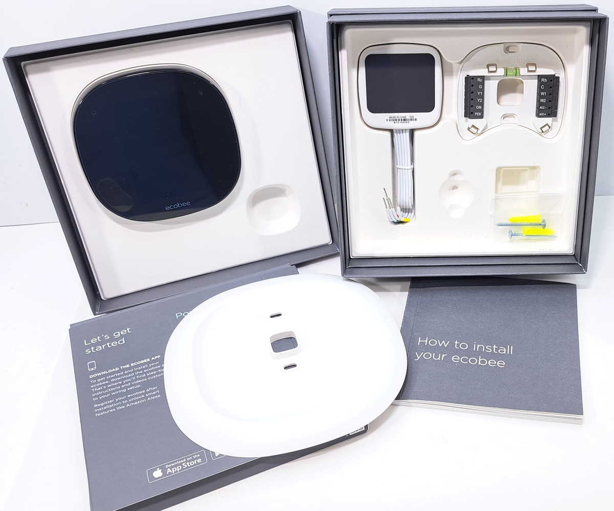ecobee Progammable SmartThermostat White (ECB402) with Wiring Base ...