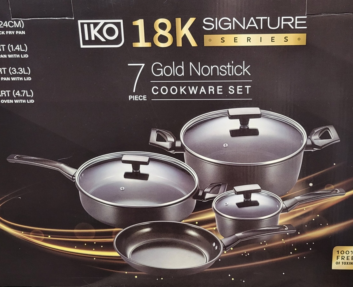 IKO 18k Signature Series 7 Piece Gold Nonstick Cookware Set NIB | Avenue Shop Swap & Sell