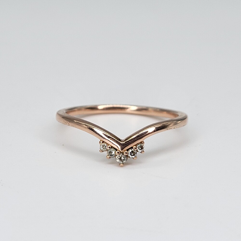 Pandor Tiara Wishbone Stacking Ring in 14 Karat Rose Gold | Avenue Shop ...