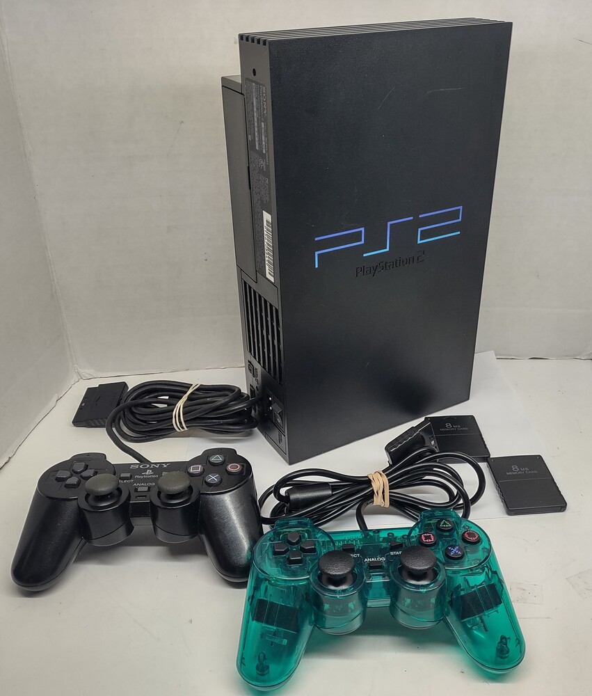 Sony PlayStation 2 Console w/ 2 Controllers, 2 Memory Cards and All ...