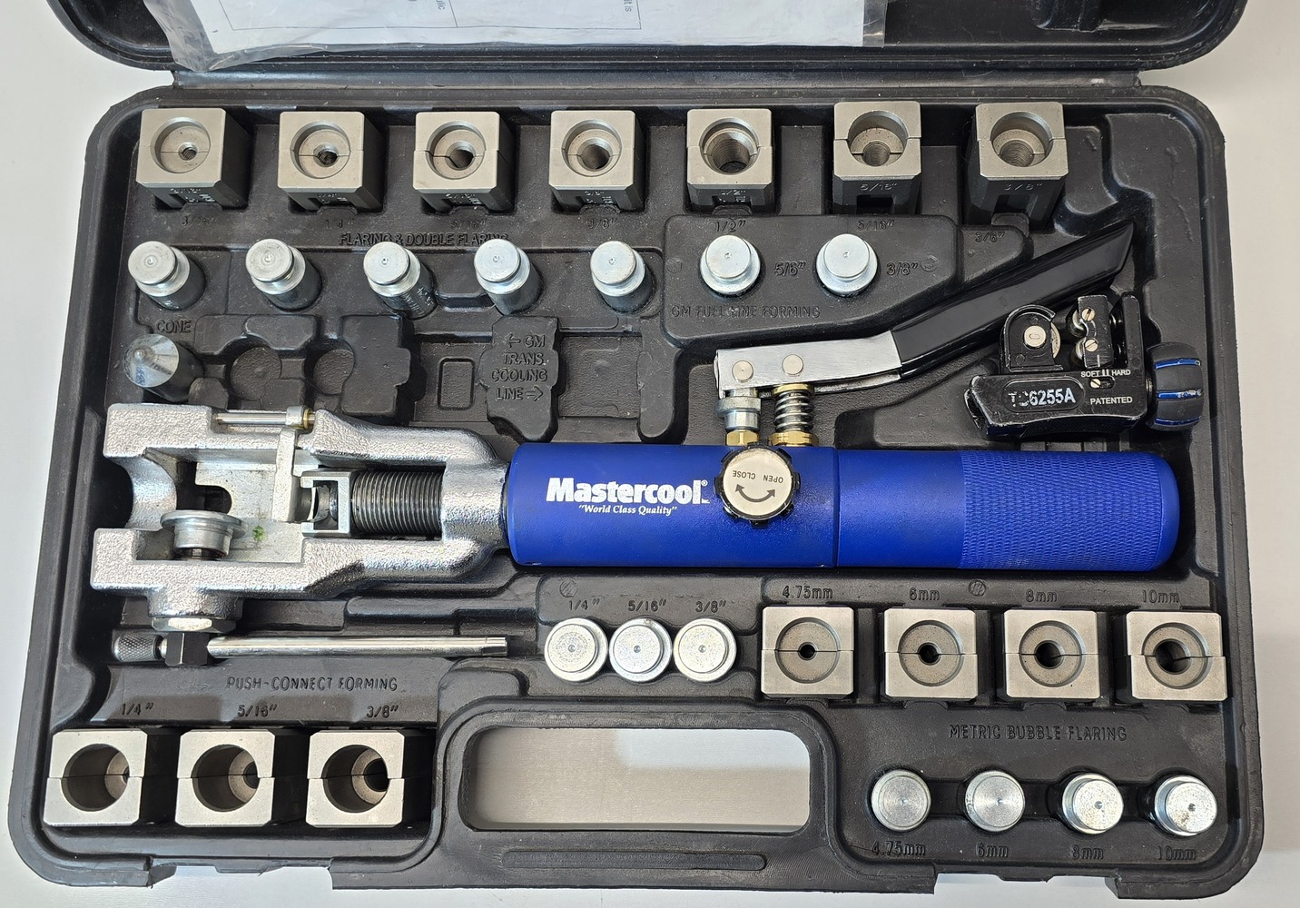 MASTERCOOL Universal Hydraulic Flaring Tool Set in Case 72475-PRC ...