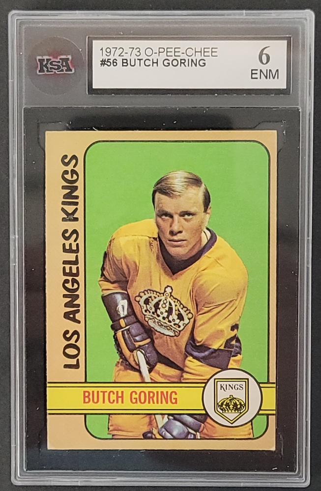 1972-73 O-Pee-Chee BUTCH GORING #56 LA Kings KSA Graded 6 ENM Collector ...