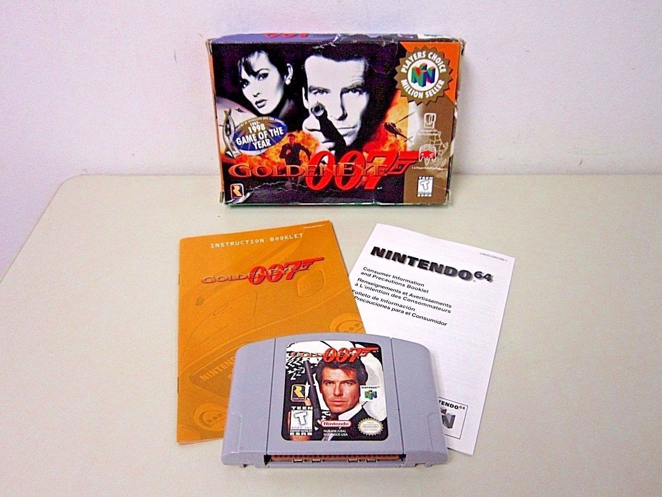 GoldenEye 007 (Nintendo 64, 1997) Complete in Box 1997-1998 Game of the ...