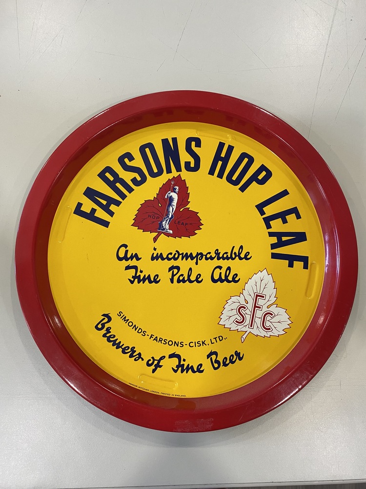 farsons hopleaf beer simonds-farsons vintage serving tray printed in ...