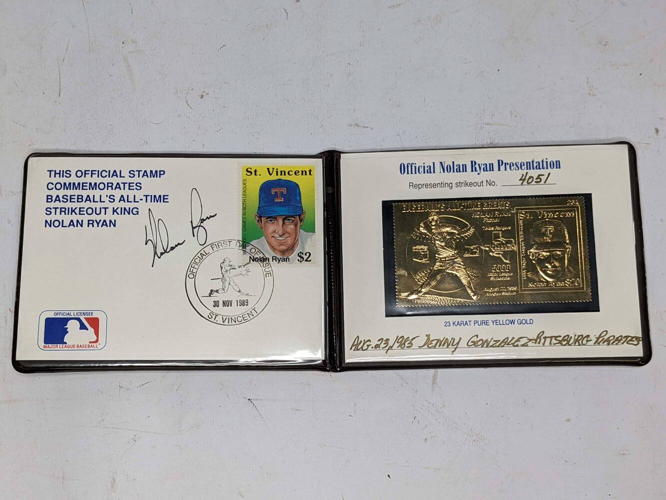 Baseball's All-Time Greats 1989 ~ Nolan Ryan's Strikeout #4051 23K Gold ...