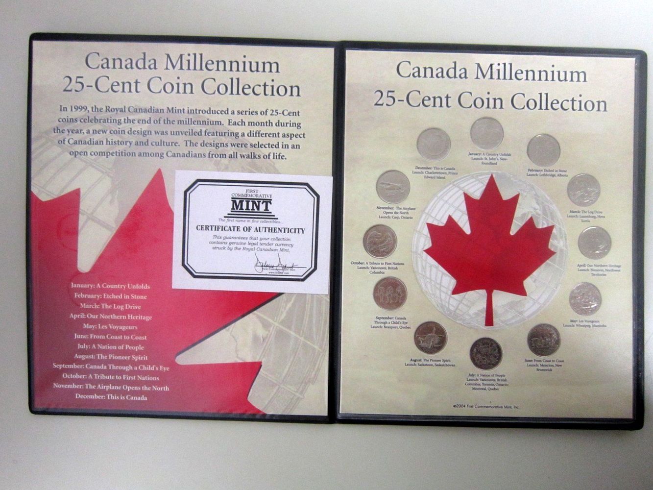 Canada Millenium 25-Cent Coin Collection First Commemorative Mint COA ...